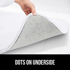 Gorilla Grip Thick Memory Foam Bath Rugs, Soft Absorbent Velvet Bathroom Mats, Durable Dots on Underside, Machine Washable Bathmat, Carpet Rug Room Decor for Shower Floor, 24x17 Mat, White