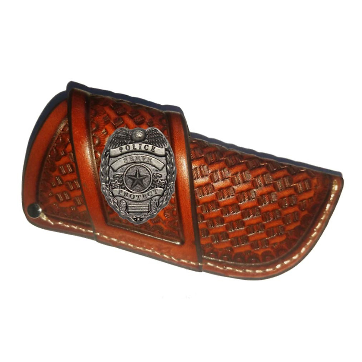 Custom Nocona Weave Police Side Draw Knife Sheath left side