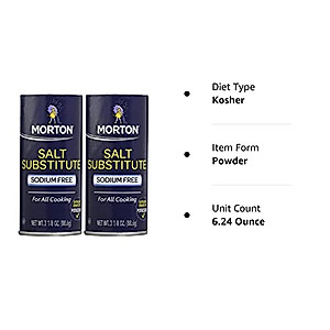 Morton Salt Substitute, 3.12 oz, 2 pk