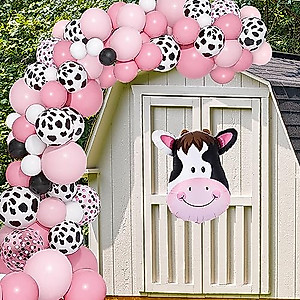 Cow Balloons Garland Arch, With Pink White Cow Print Balloon Animal Balloon Farm Cow Birthday Party Baby Shower Birthday Party Decorations