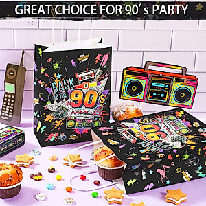 16 Pieces 90s Birthday Gift Bag Bulk Back to The 90s Party Decorations Retro 1990s Themed Party Favor Bags 90s Candy Bar Bags 90s Themed Goodies Treat Bags for 90s Birthday Disco Party Supplies