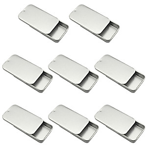 ZZHXSM 8PCS Mini Rectangular Sliding Lid Storage Box 60x34x10mm Metal Sliding Top Tin Finger Cot Small Iron Box for Candy Jewelry Crafts Pill Storage Organizing Small Items Lip Balm USB Cable Herbal
