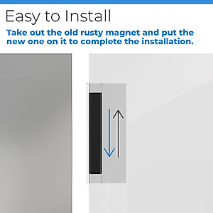 Upgrade Shower Door Magnet - 2-1/2" Long Glass Shower Door Magnet Replacement for Swing Shower Doors Shower Door Handles Shower Door Strike Jamb (Black)