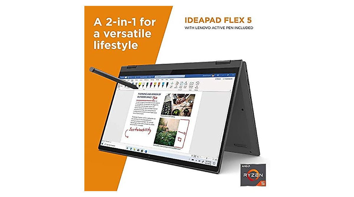 Lenovo IdeaPad Flex 5 14" 2-in-1 Laptop with AMD Ryzen 5, 16GB RAM ...