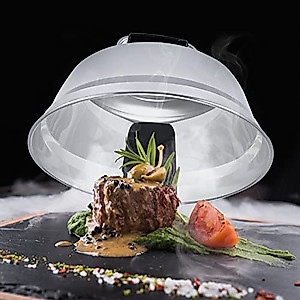 Leonyo 2 PCS 6.5 Inch Heavy Duty Cheese Melting Dome - Stainless Steel Round Basting Steam Cover for Grilling Flat Top Cast Iron, Heat Resistant Handle Griddle Accessories, Dishwasher Safe, Keep Warm