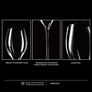 Krosno Large Prosecco Champagne Sparkling Wine Flutes, Set of 6, 9.4 fl oz, Rounded Shape for Ideal Bubbles, Dishwasher Safe, Made in Europe