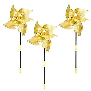 Cabilock 3pcs Bird Blinder Repellent PinWheels Garden Outdoor Wind Spinners Windmills Sparkly Holographic Pin Wheel Spinners Outdoor Decoration for Yard Lawn Patio
