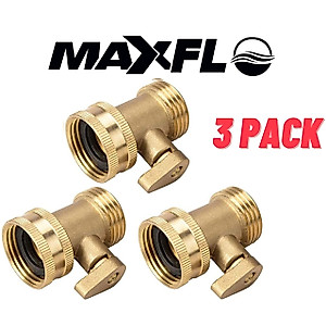 Heavy Duty Brass Garden Hose Shut Off Valve [3 Pack] | Garden Hose Connector | Garden Hose Valve | Water Hose Shutoff Valve Hose On/Off Valve Garden Hose Connector | Extra Pressure Washers