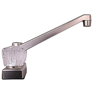 Westbrass NM2K-07 8" 2-Handle Acrylic Non-Metallic Kitchen Faucet, Satin Nickel