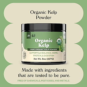 Organic Kelp Powder Supplement - Bulk Raw, Dry, Pure Sea Kelp Seaweed Powder 8oz 75 Serving Thyroid, Iodine, & Digestion