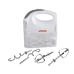 IMUSA USA Hand Mixer with Case 5-Speed ,White, Small