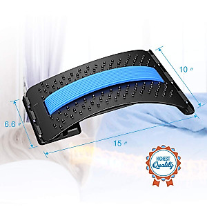 Back Stretcher for Pain Relief, Spine Aligner for Chair & Bed with Massager, Back Cracking Device, Lumbar Stretcher for Spinal Decompression, Scoliosis, Sciatica and Herniated Disc