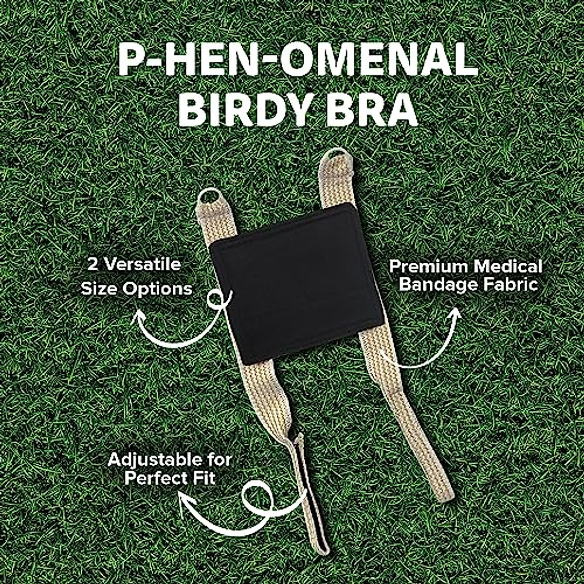 Birdy Bra Standard Chicken Hook-and-Loop Crop Bra, Black