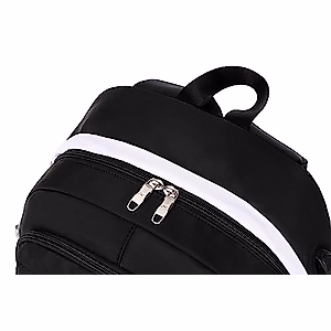 Teecho Girl Backpack for School Cute Backpack for Women College Bookbag Fit for 15.6 Inches Laptop Black