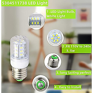 KEI 3418L Refrigerator Light Bulb for Frigidaire Kenmore 5304511738 LED Refrigerator Replacement Light PS12364857 4584444 AP6278388 (110V-240V 3.5W White)-2 Pack