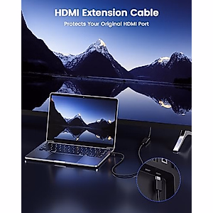 ANDTOBO HDMI Male to Female HDMI High-Speed Extension Cable for Google Chrome Cast,Roku Stick,TV Stick,Xbox,PS3/4-2Pack