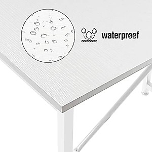 Lufeiya 47 inch White Computer Desk - Modern Simple Student Study Table for Bedroom Home Office Writing Desk