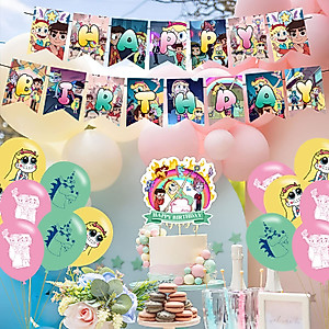 32Pcs Star vs. the Forces of Evil Birthday Party Decorations,Party Supply Set for Kids with 1 Happy Birthday Banner Garland , 13 Cupcake Toppers,18 Balloons for Party Supplies