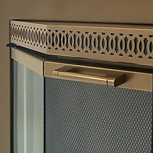 Pleasant Hearth Gavin Medium Black Fireplace Glass Door Screen