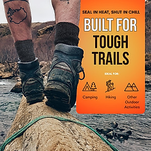 UNIQUE STYLES ASFOOR - Thermal Winter Socks for Men, Moisture-Wicking Warm Socks for Men, Hiking Socks & Ski Socks for Outdoors, 3 Pairs of Thick Socks for Men