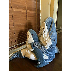 Fancemot Shark Blanket for Kids, Shark Blanket Hoodie Soft Cozy, Shark Blanket Onesie Flannel, Wearable Shark Blanket