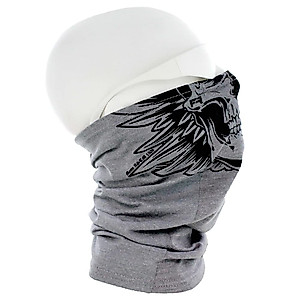 BENCHMARK FR Flame Resistant Face Mask Neck Gaiter - CAT2 (Skully, Gray)