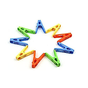 Sunrade 20 PCS Plastic Clothes Pins with Springs, Strong Multi-Function Colorful Plastic Clip Air Drying Clip Plastic for Home Clothes Windproof , Drying Hanging Supplies