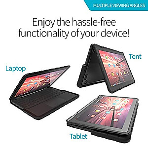 Gumdrop DropTech Laptop Case Fits Lenovo 300e Chromebook (1st Gen ONLY). Designed for K-12 Students, Teachers and Classrooms – Rugged, Shockproof Bumpers for Reliable Device Protection– Black