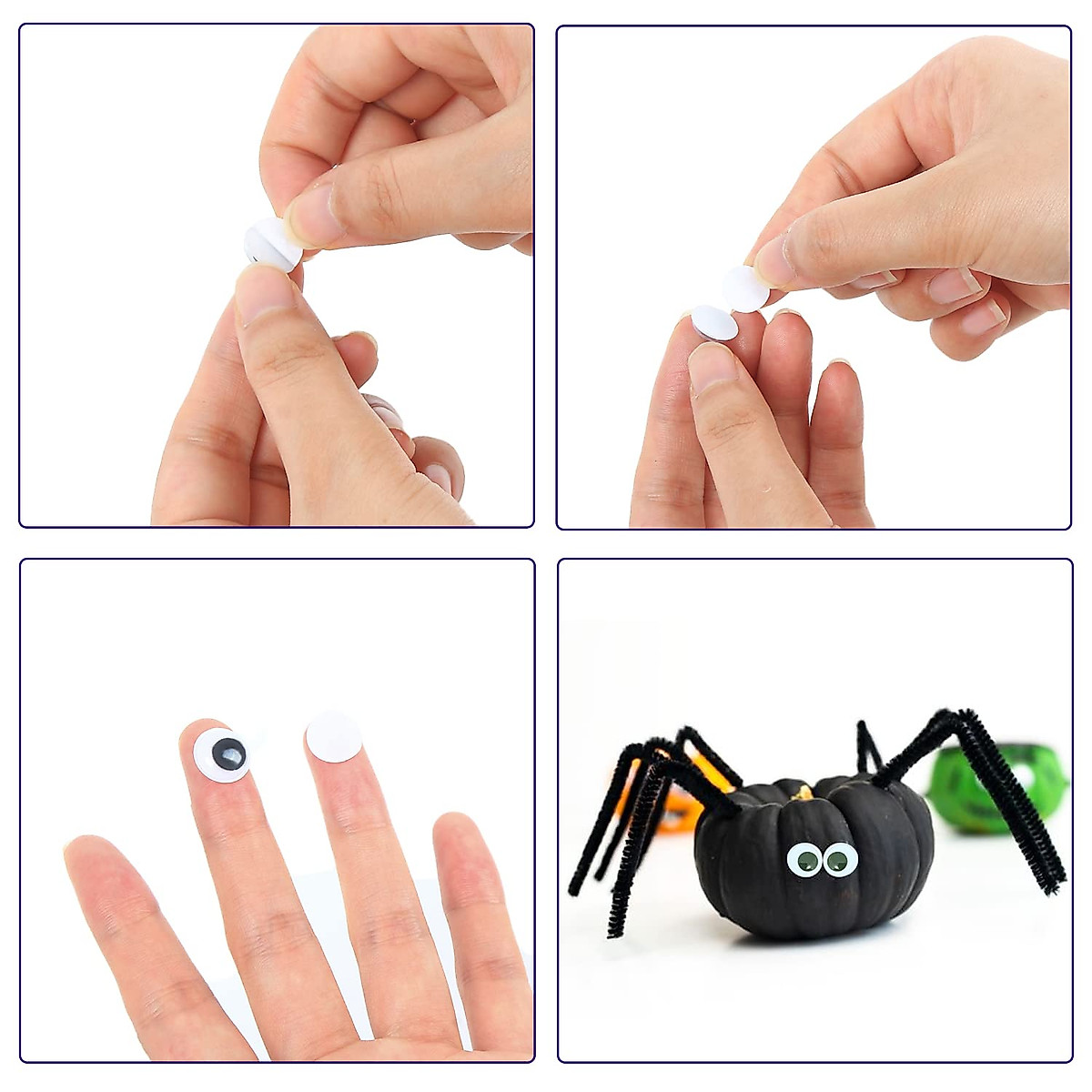 40mm Black Googly Wiggle Eyes 50pc With Self-adhesive for Handmade Crafts Decorations