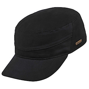 Sterkowski Patrol Cap | 100% Cotton Flat Cap for Men and Women | Trucker Hat Camp Hat Military Hats for Men Cotton Military Cap Cadet Hat Men Army Style Hat Black 56 cm - 57 cm