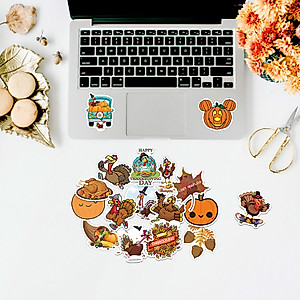 100PCS Fall Stickers Pack, Thanksgiving Turkey Pumpkin Stickers for Kids, Autumn Waterproof Vinyl Gift Stickers for Water Bottles, Cards, Scrapbooking, Harvest Party Favorites