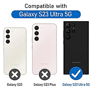 ivoler Camera Lens Protector for Samsung Galaxy S23 Ultra 6.8'' 5G (2023), Ultra-Thin Tempered Glass with Aluminum Edge,Scratch-Proof Alloy Camera Cover Protection Black [Included Easy Removal Tool]