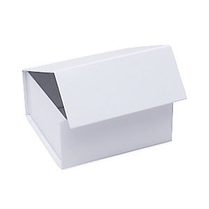 Prime Line Packaging 6x6x3 15 Pack White Magnetic Gift Box with Lid, Small Magnetic Closure Box for Presents, Wedding, Christmas, Small Business Bulk