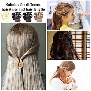 KAUND 8 PCS 1.6 Inch Hair Clips for Thin Hair, Medium Size Non-slip Matte Claw Clips Women, Double Row Teeth Jaw Clips with Neutral Color (C01-8 pack)