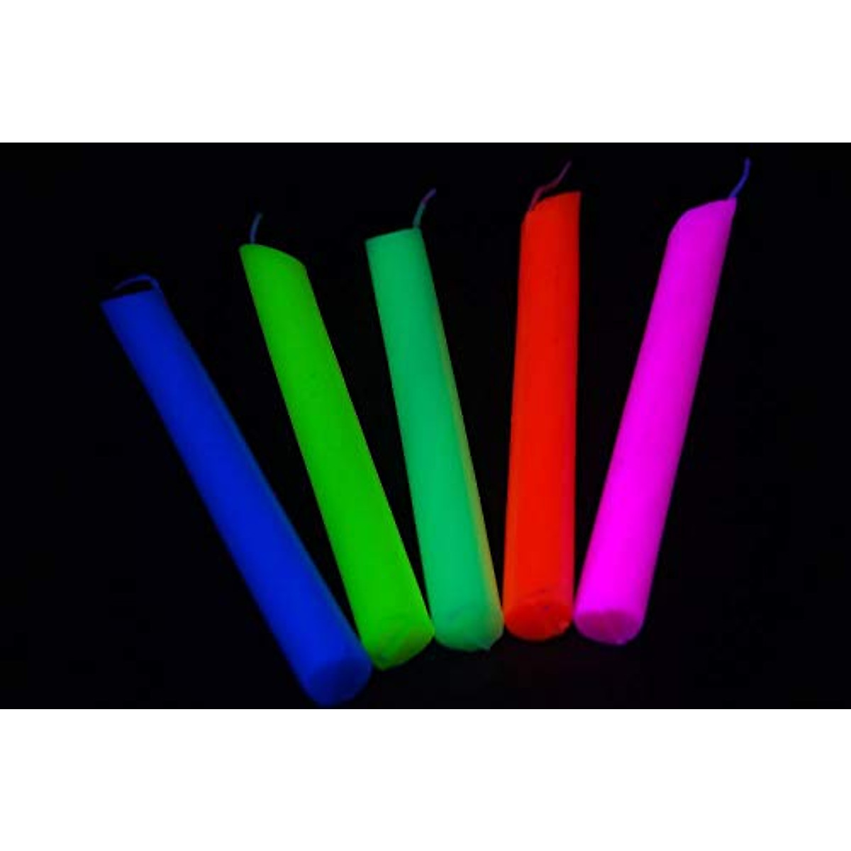 DirectGlow 5 Pack Blacklight Reactive Drip Candle Set Glow Party Supply UV Effects