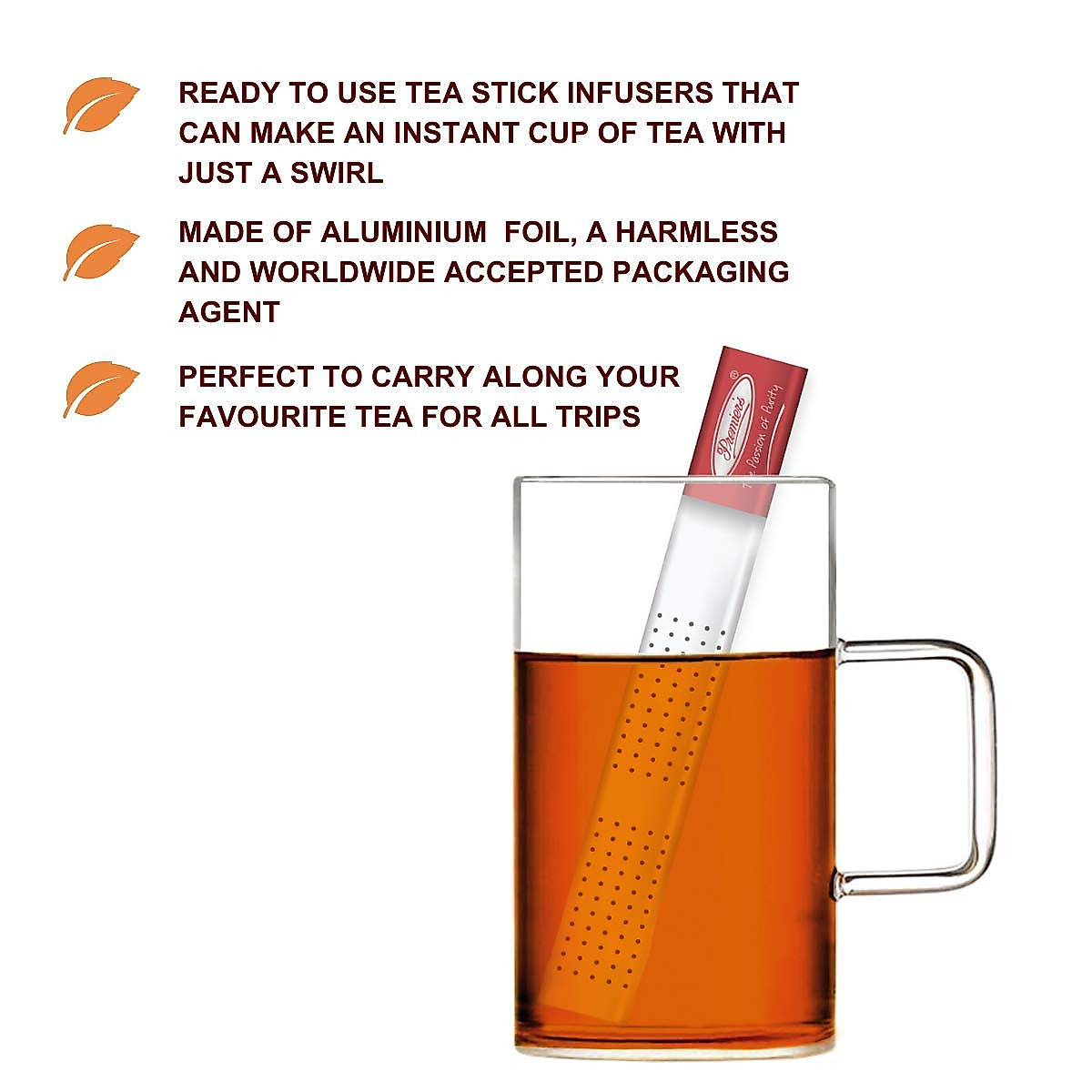 Premiers Masala Chai, Spice Flavoured Tea, Leaf Tea in Magic Tea Wands, 12 Wand Infusers, 30 GMS, No Additives, Tastes Best with Milk, Nostalgic Taste of Masala Chai, Tea Stick Infuser in a White Box