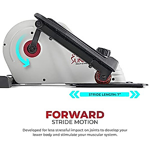 Sunny Health & Fitness Fully Assembled Magnetic Under Desk Elliptical Peddler, Portable Foot & Leg Pedal Exerciser(White) - SF-E3872