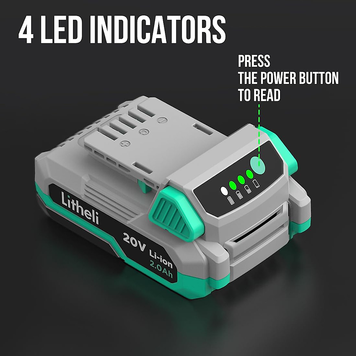 LiTHELi 20V 2.0AH Lithium Ion Battery Pack,Only Fit 20V Power Tools