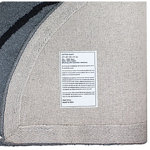 COTTON CRAFT Pure Wool Fireplace Rug - Half Moon Hearth Rug - Fire Resistant Hand Tufted Accent Carpet - Entryway Anti Fatigue - 22x44 - Charcoal Grey