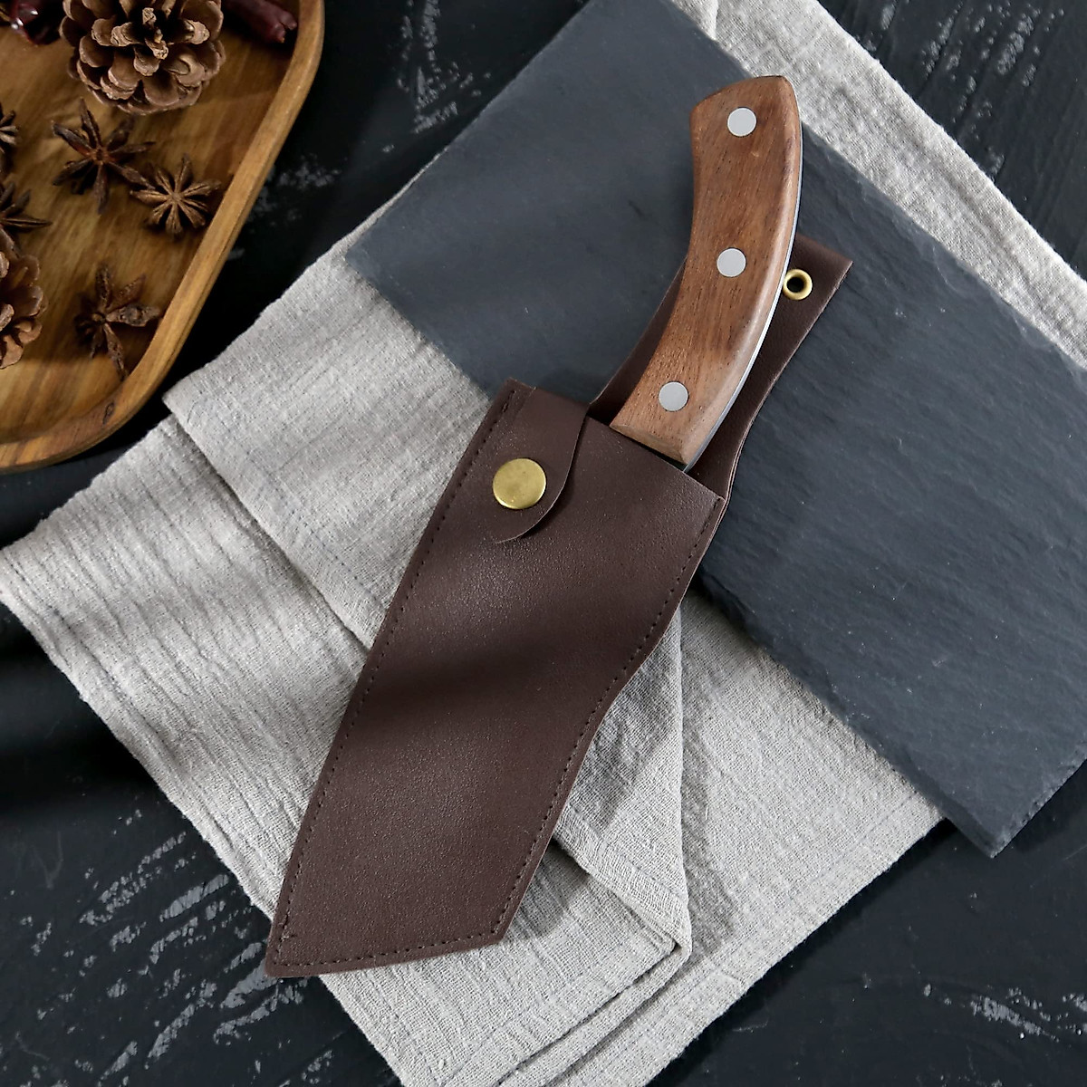 XYJ 5pcs/set Universal Chef Knife Sheath Leather Knives Sleeves For Cooking Kitchen Knife Blade Guards Protection Case Vegetable Chopping Knives Cover (For 6.5‘’ Cooking Knife)