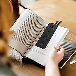 FINPAC Leather Bible Bookmarks, Vegan Leather Bookmarks, Religious Bookmarks, Bible Verse Book Markers Church Gifts for Women Men [Trust in The Lord with All Your Heart] - Black