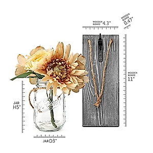 GBtroo Bathroom Mason Jar Wall Art Sconces Handmade fall decor Hanging Design Remote Control LED Fairy Lights Farmhouse Kitchen Decorations Wall Home Decor Living cuadros de pared de sala