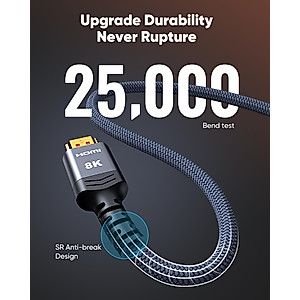 Highwings 8K HDMI Cable Long 2.1 30FT/9M, 48Gbps High Speed HDMI 4K120 144Hz Dynamic HDR 10 eARC HDCP 2.2&2.3 Compatible for PS5, Blu-ray Player and Monitor