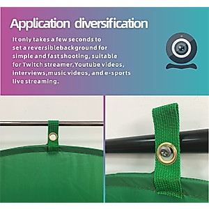 BOYXCO Gen2 Collapsible Portable Webcam Background Chroma Key Greenfor Video Chats, Zoom, Skype, Backdrop Video Calls, Chromakey (58in×58in)