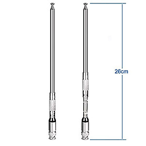 Bingfu 20-1300MHz Police Scanner Antenna 8 Section Telescopic BNC Male Ham Radio Antenna Handheld CB Radio Antenna Compatible with Uniden Bearcat Whistler Radio Scanner Cobra Midland Portable CB Radio
