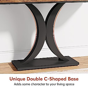 Tribesigns Industrial Console Table, 40 inch Narrow Entryway Foyer Table with Geometric Base, Rustic Hallway Accent Table for Living Room, Entrance