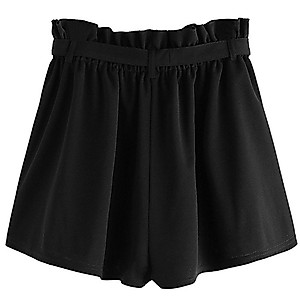 New Loose Bandage Shorts, Thenlian Women's Casual Elastic Waist Hot Pants Summer Shorts Jersey Walking Shorts(XL, Black)