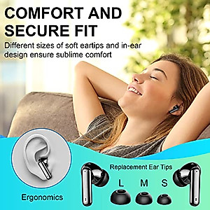 Wireless Earbud, Bluetooth 5.3 Headphones in Ear Stereo Bluetooth Earbuds Built in Mic, Wireless Earphones with LED Power Display and USB-C Charging, Mini Earbud with IP7 Waterproof and Touch Control