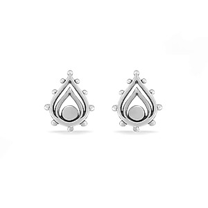 Boma Jewelry Sterling Silver Balinese Tribal Boho Teardrop Stud Earrings