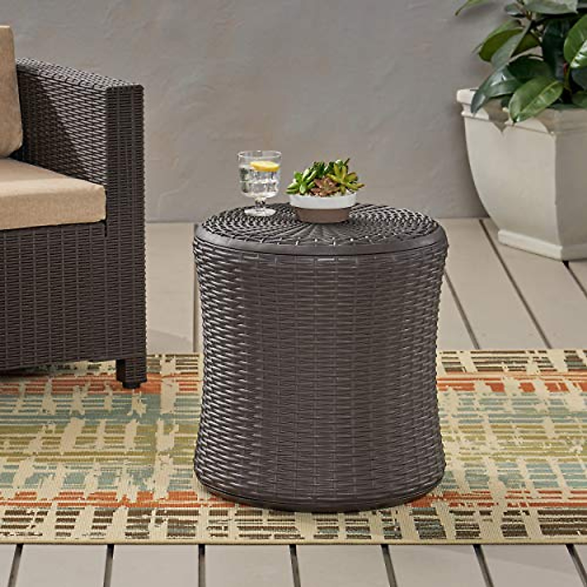 Christopher Knight Home Wallice Outdoor Patio Table, Dark Brown